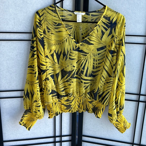 H&M | Tops | Hm Semi Sheer Blouse | Poshmark
